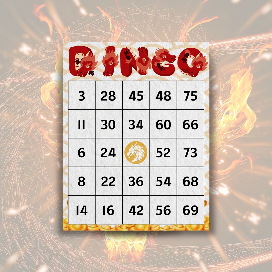 Year of the Dragon Bingo Cards: Chinese New Year Game (digital Download ...