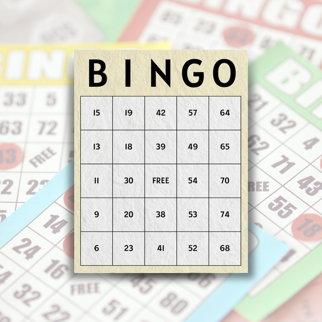 50 Simple Yellow Bingo Cards - Vibrant Game Set, 1/2/4/6 Cards per Page ...