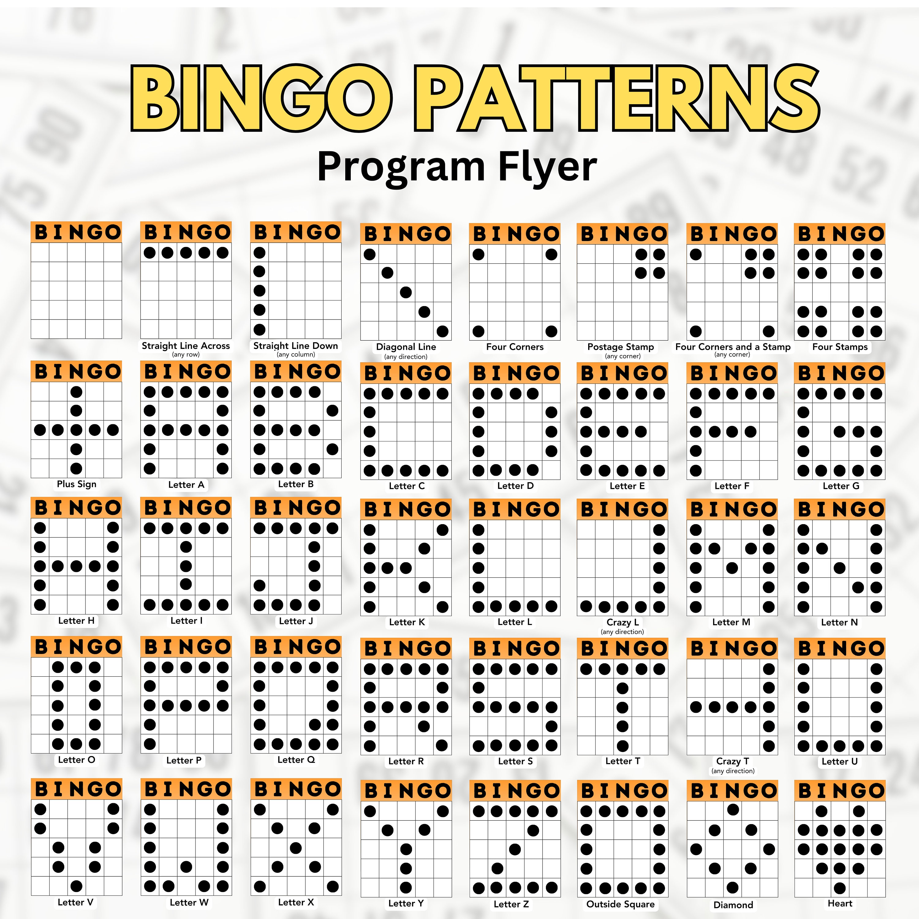 50 Versatile Bingo Pattern Designs for Program Flyers Perfect for ...