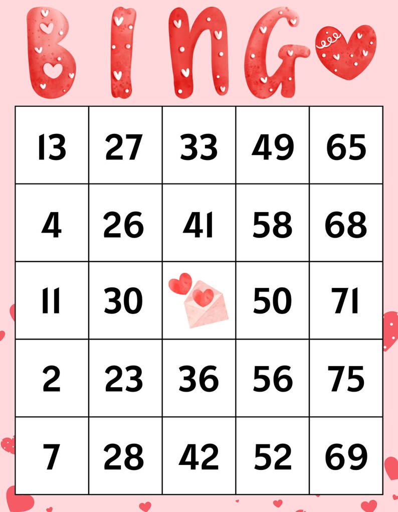 600 Valentine's Love Letter Bingo Cards - Romantic Themed Game - Ideal ...
