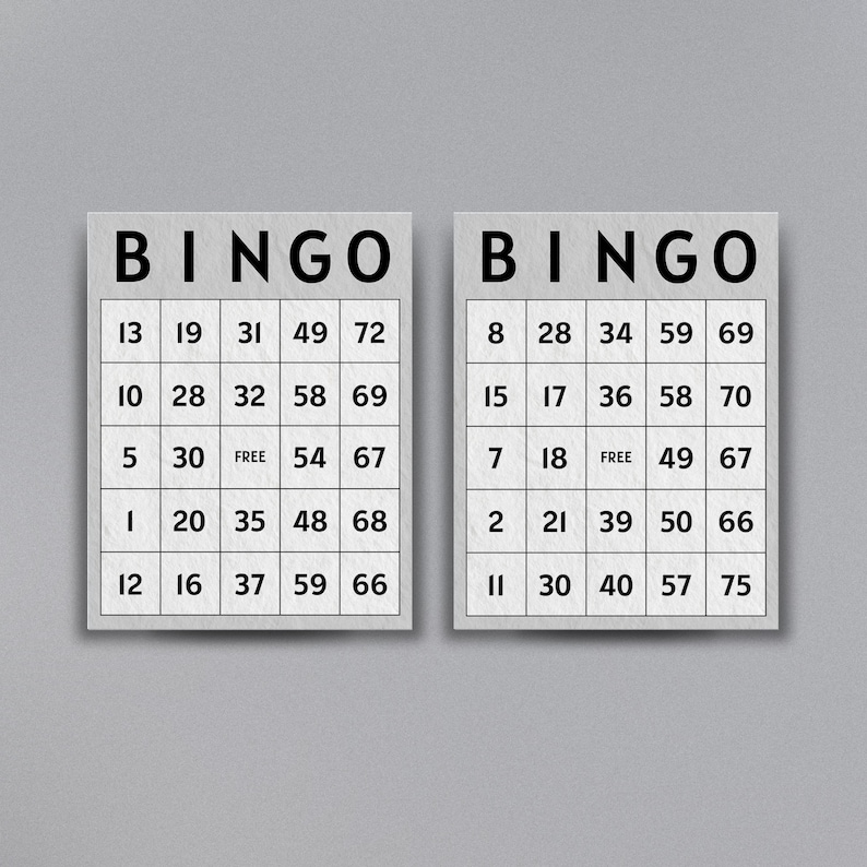 300 Simple Bingo Cards, Party Games (digital Download) - Etsy