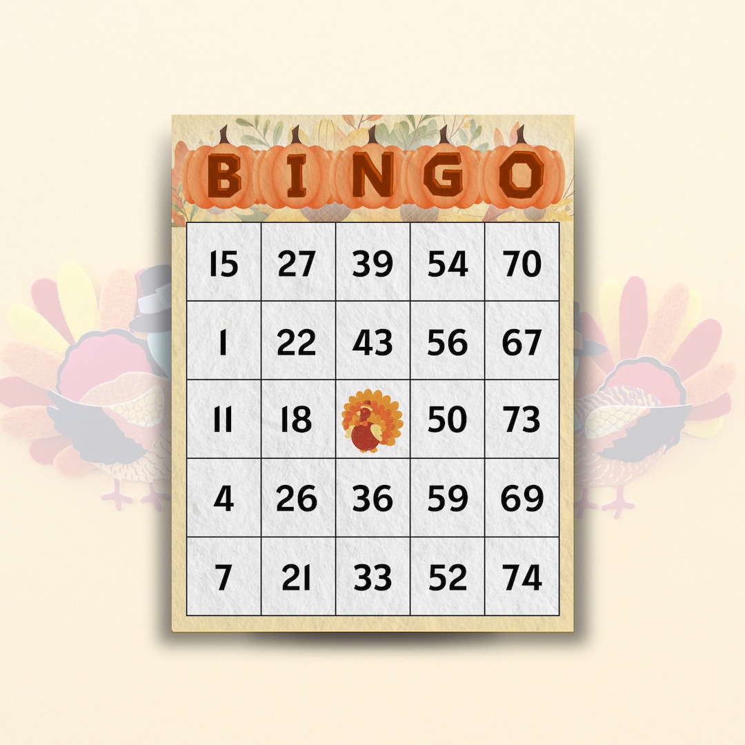 Thanksgiving Pumpkin Bingo Cards (300 Sets) - Perfect for Festive Party ...