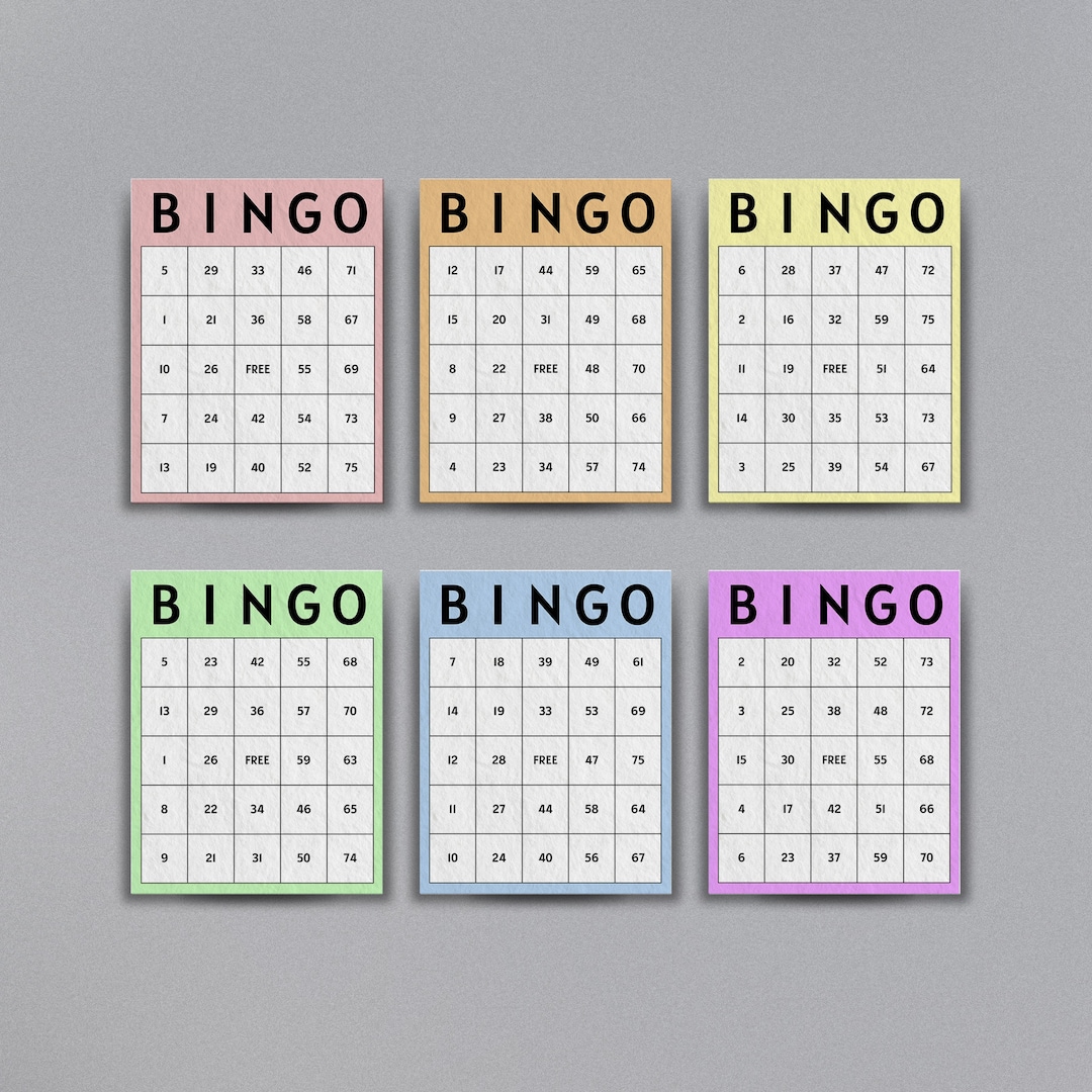 100 Rainbow Bingo Cards - Digital Bingo Card Set, Vibrant for All ...
