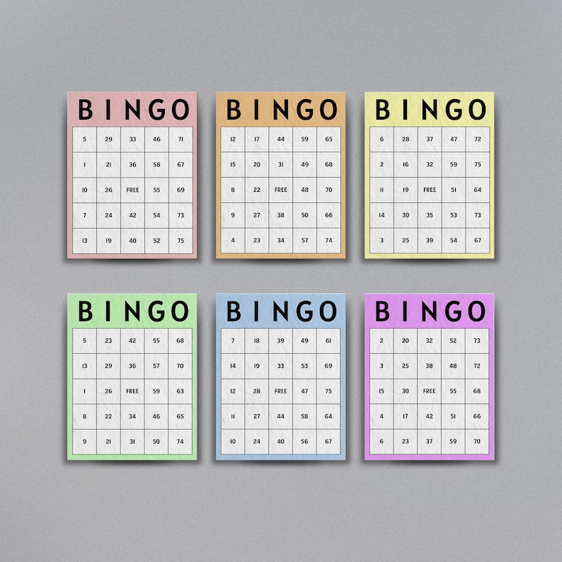 100 Rainbow Bingo Cards - Digital Bingo Card Set, Vibrant for All ...