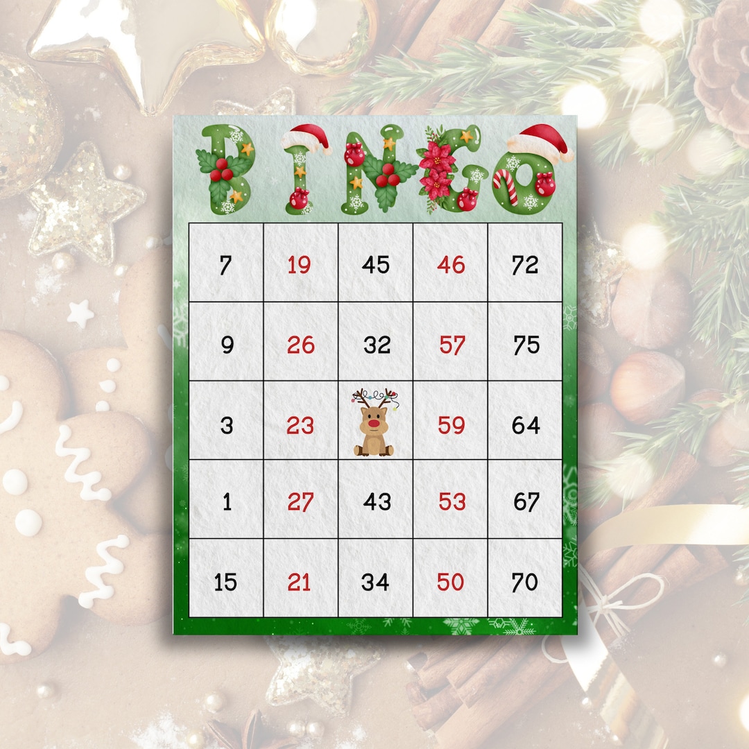 600 Unique Festive Bingo Cards With Christmas Decorations - Holiday ...