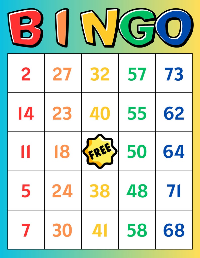 Cartões de bingo com tema arco-íris com 600 pacotes - Jogo de festa ...