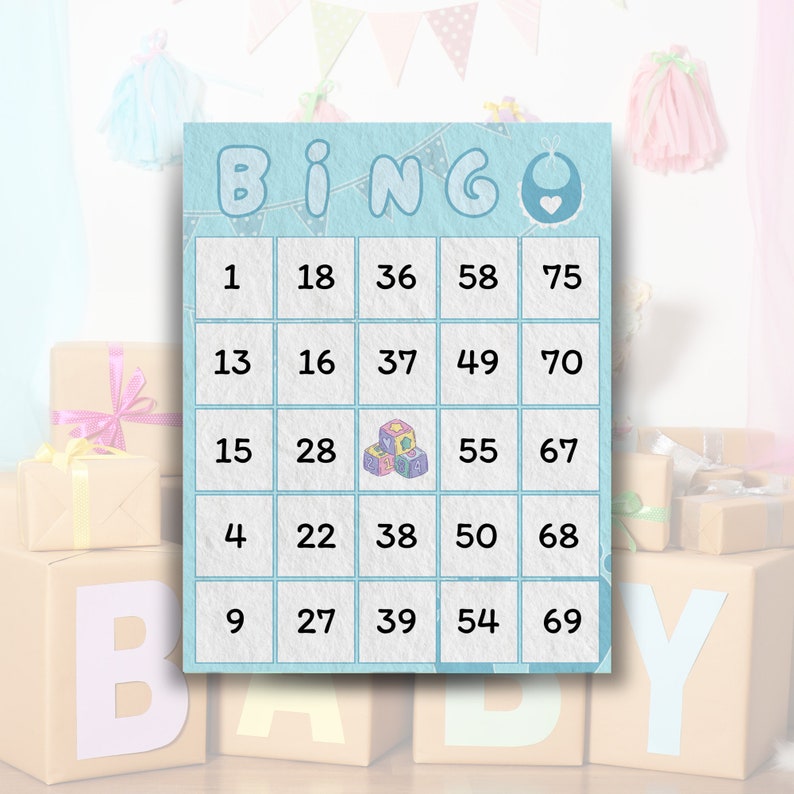 Pink & Blue Baby Shower Bingo Cards - Gender Reveal Game - 1/2/4/6 Pack ...
