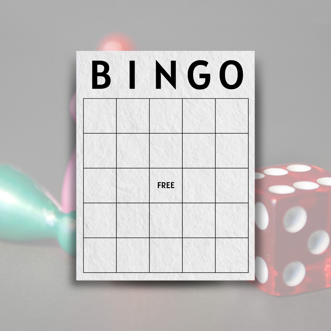 Blank Bingo Card Template: DIY Printable Game (digital Download) - Etsy