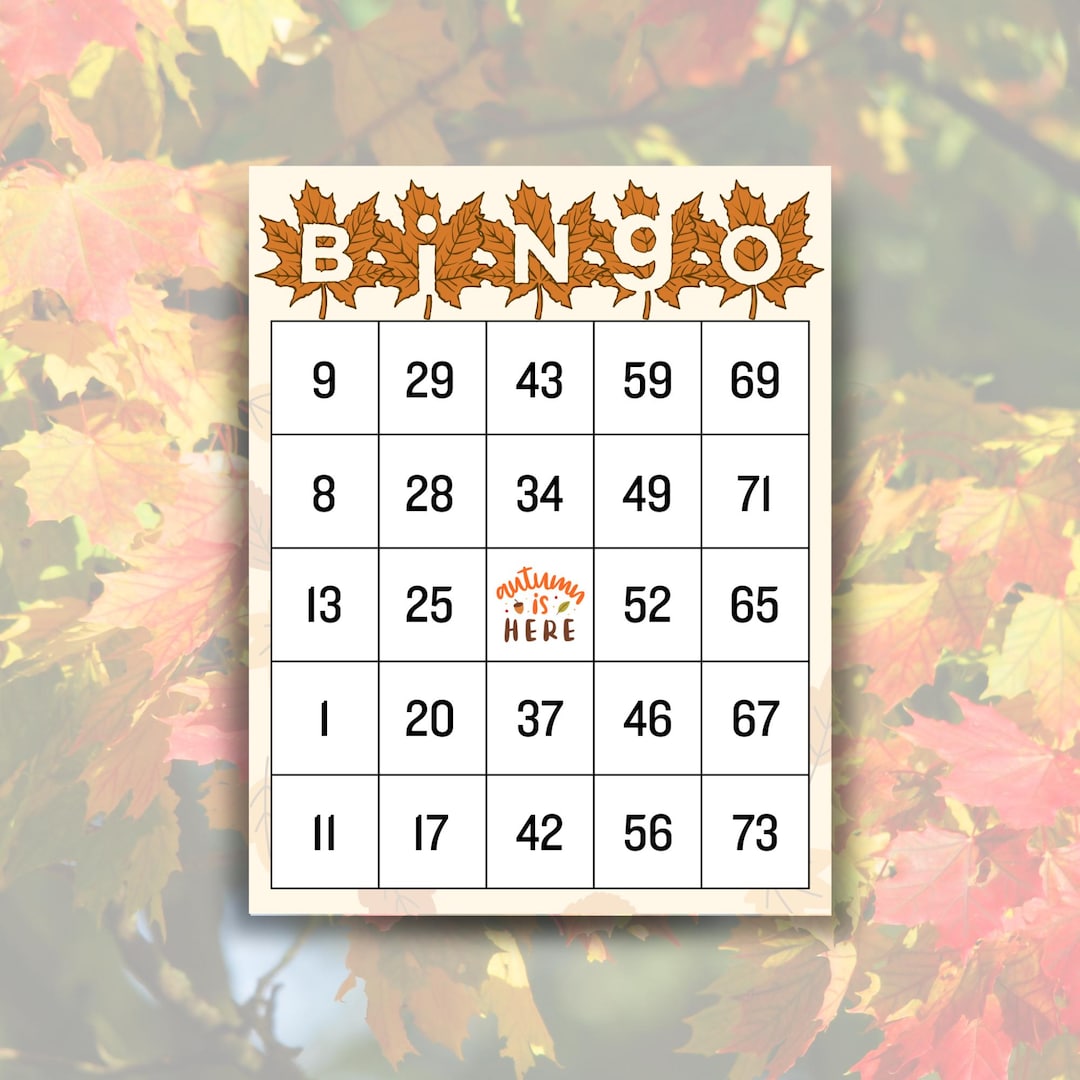 Autumn Leaves Bingo Cards: Fall Party Game (digital Download) - Etsy
