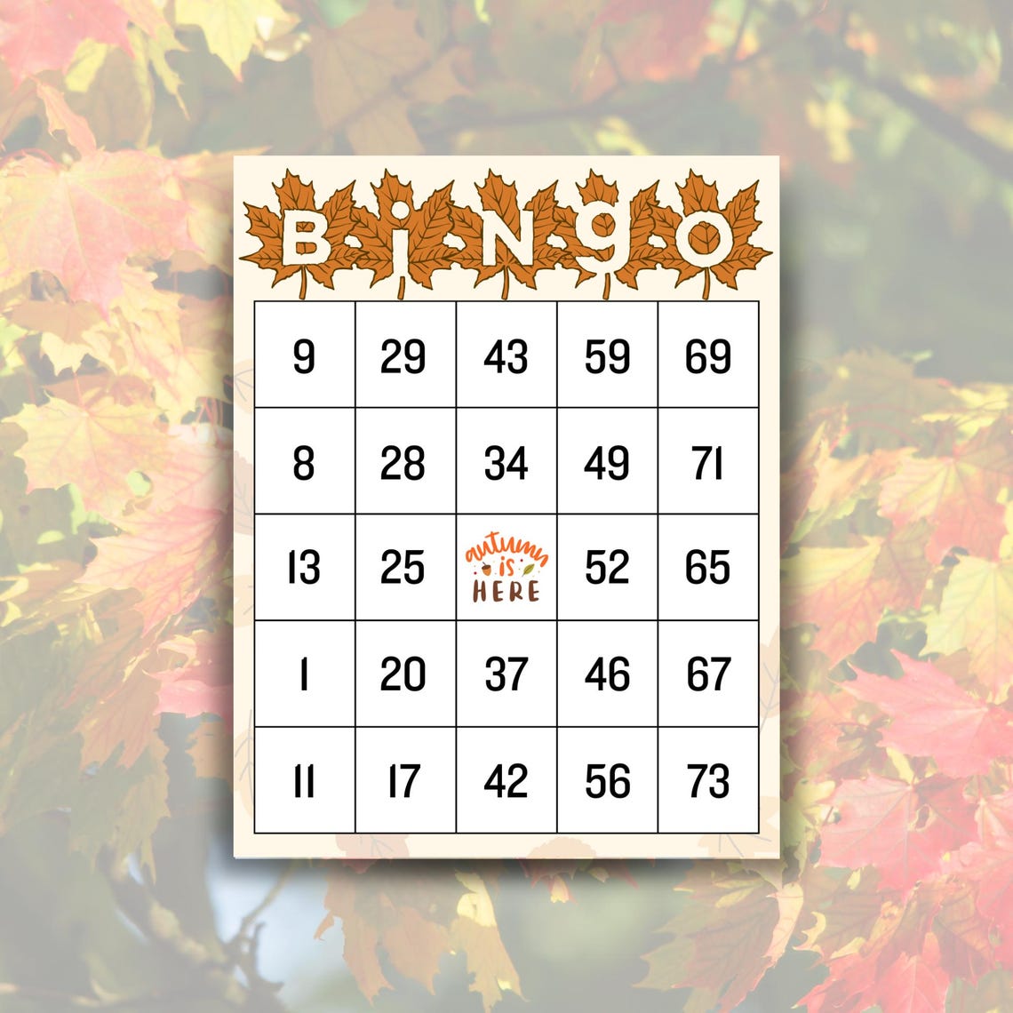 Autumn Leaves Bingo Cards – Fall Party Game (digital Download) - Etsy