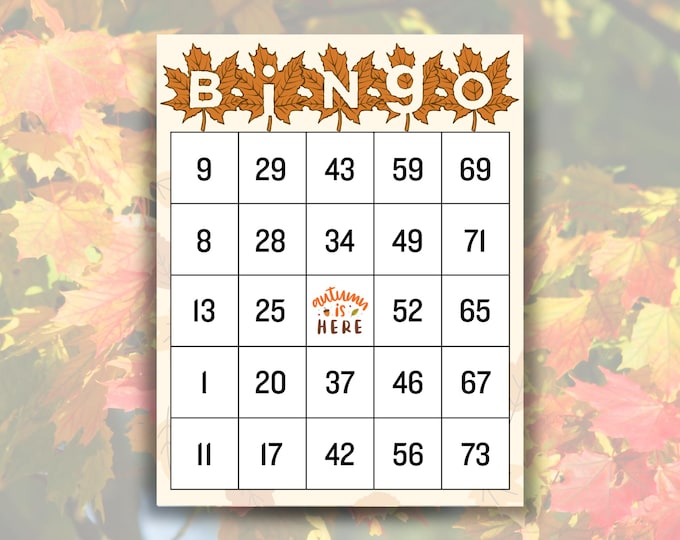 Autumn Leaves Bingo Cards: Fall Party Game (digital Download) - Etsy