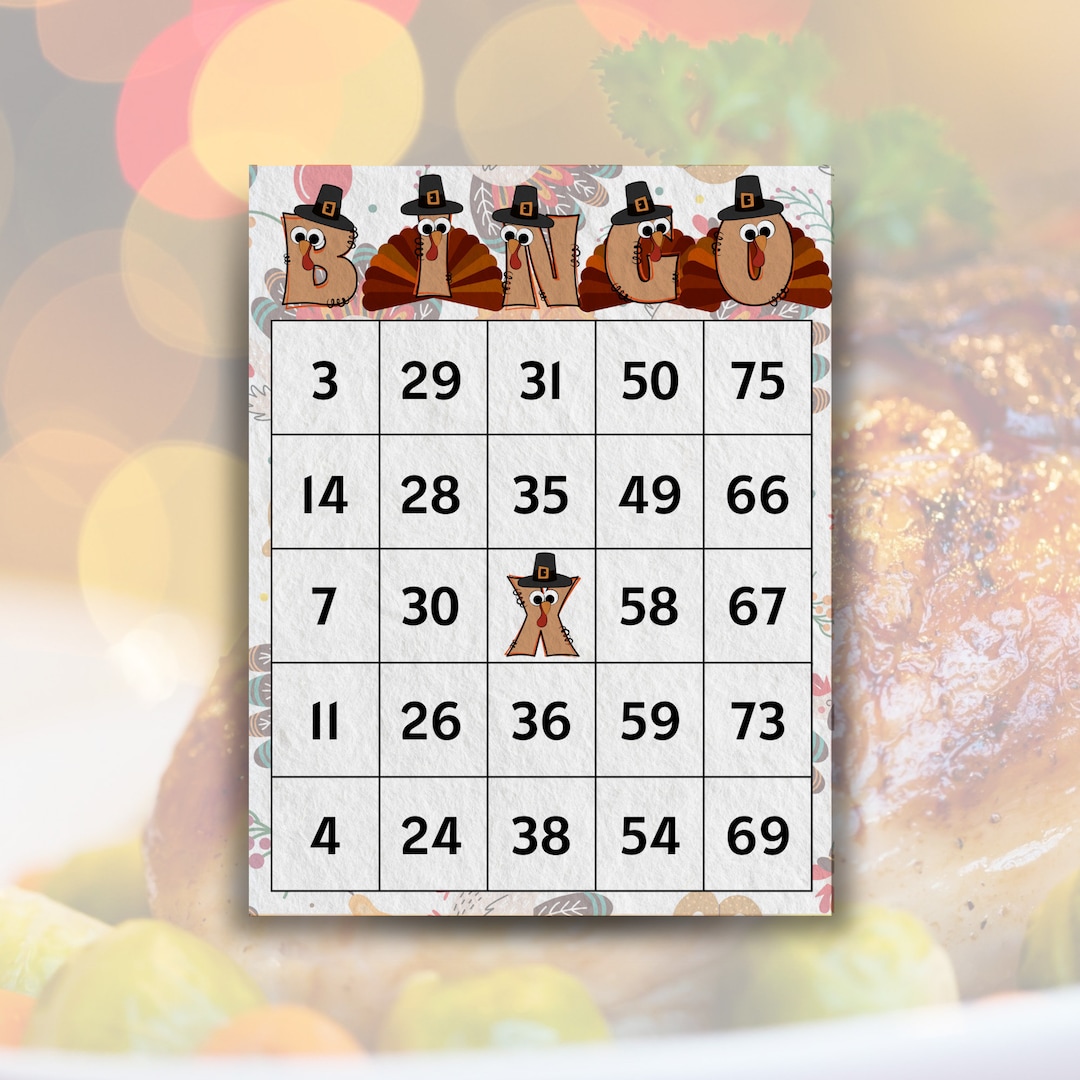300 Thanksgiving Turkey Bingo Cards - Perfect for Party Games & Festive ...