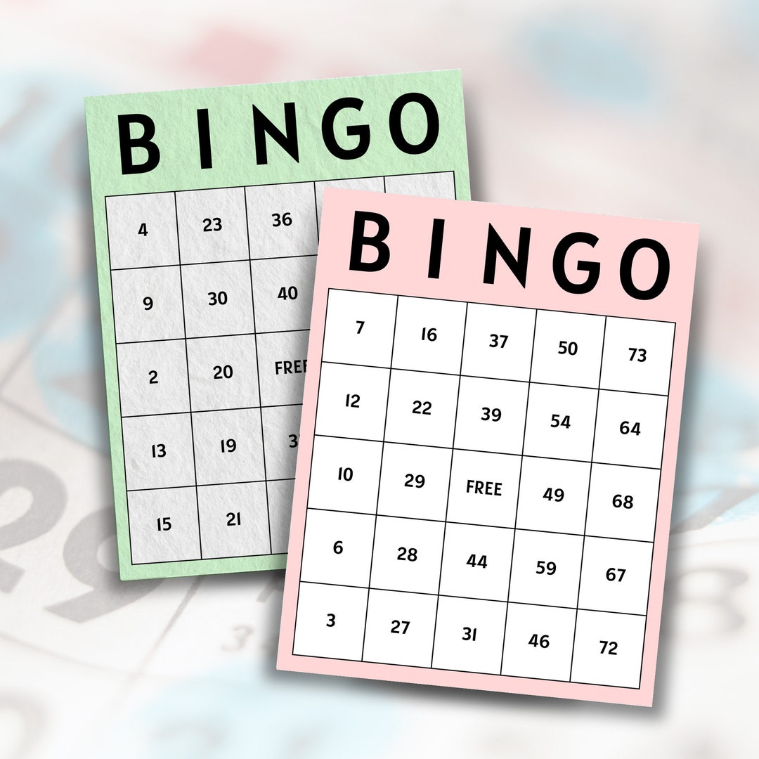 100 Red & Green Bingo Cards - Festive Game Set, 1/2/4/6 Cards per Page ...
