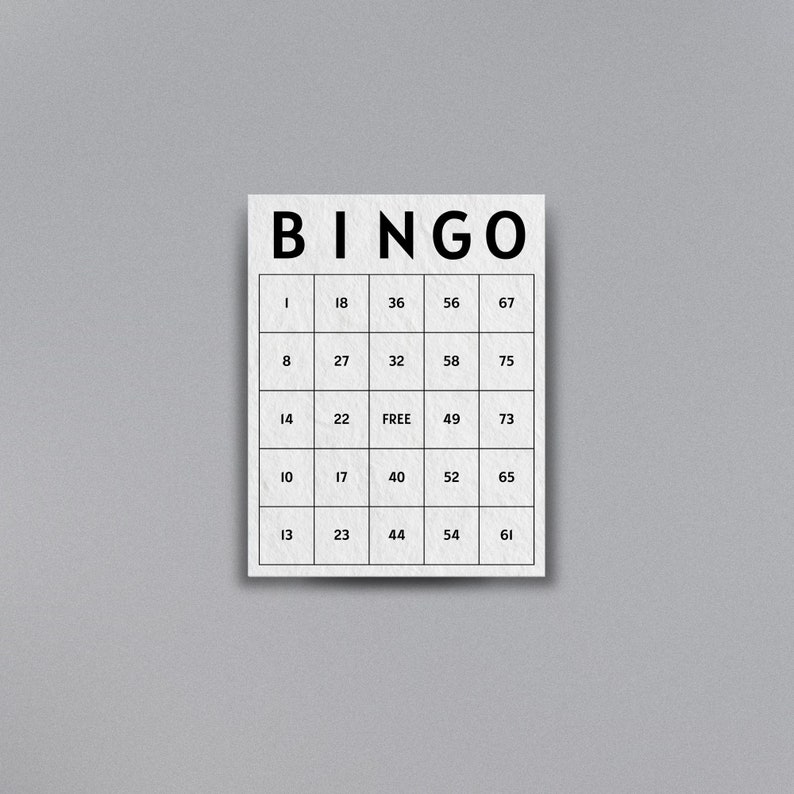 100 Plain White Bingo Cards, Digital Download, Versatile for All Events ...