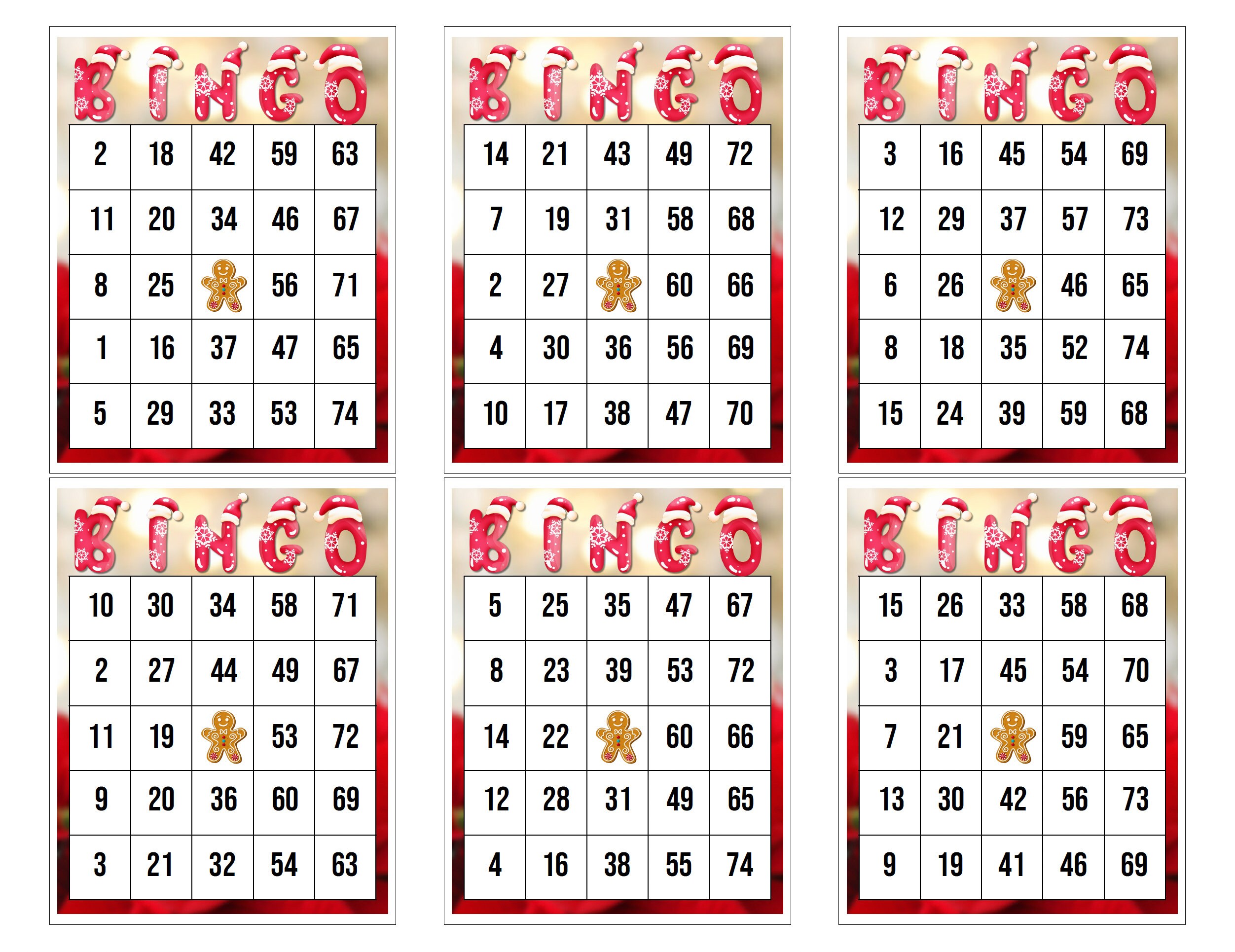 Christmas Hats Bingo Card Set – 600 Unique Red Santa Hat Designs – Perfect for Festive Parties ...