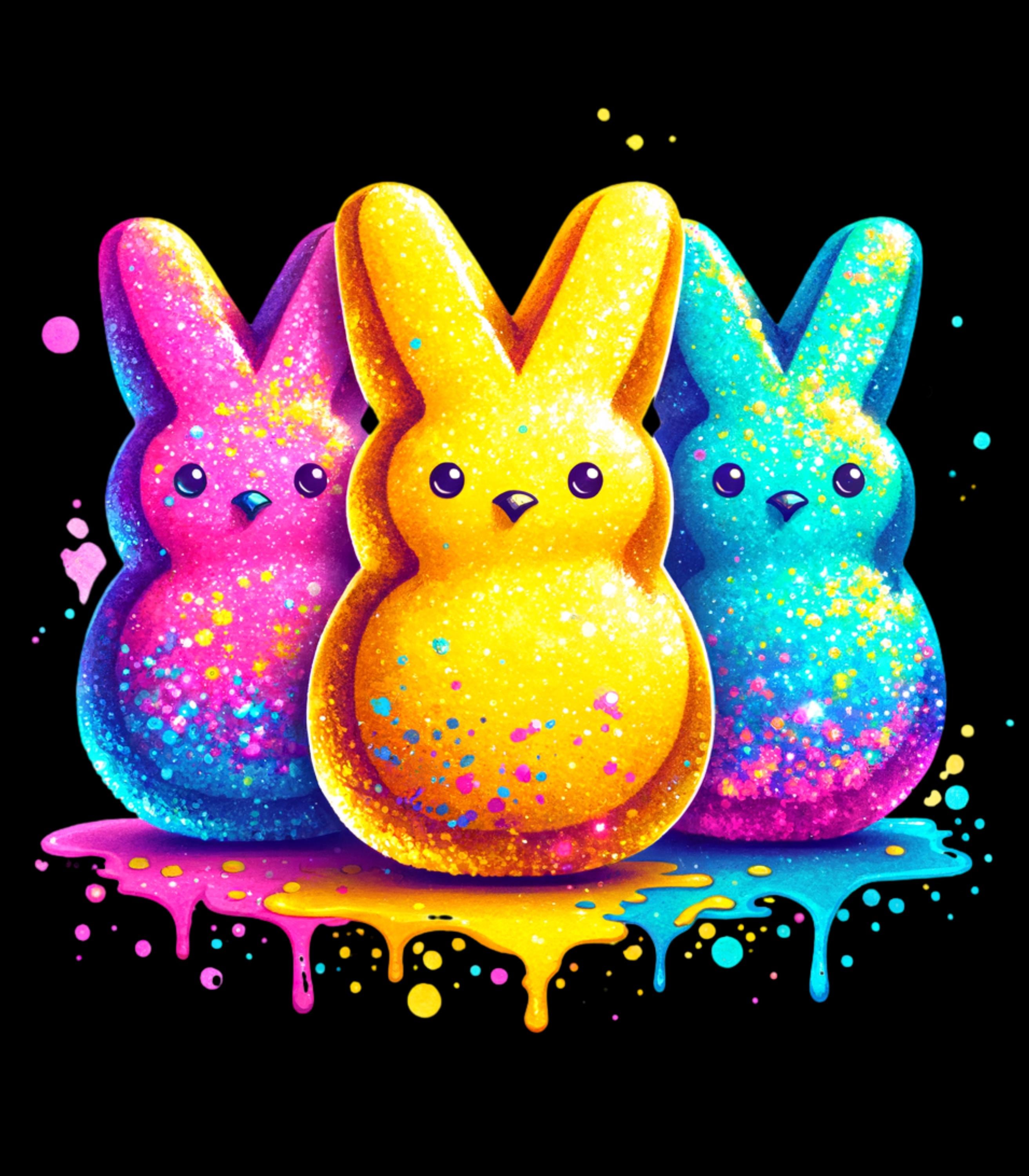 Glitter Easter Peeps Clipart, Cute Bunny Shirt Sublimation Design ...
