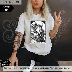 Till Death Bride and Groom Gothic Wedding Tarot Card PNG | Witchy Tarot ...
