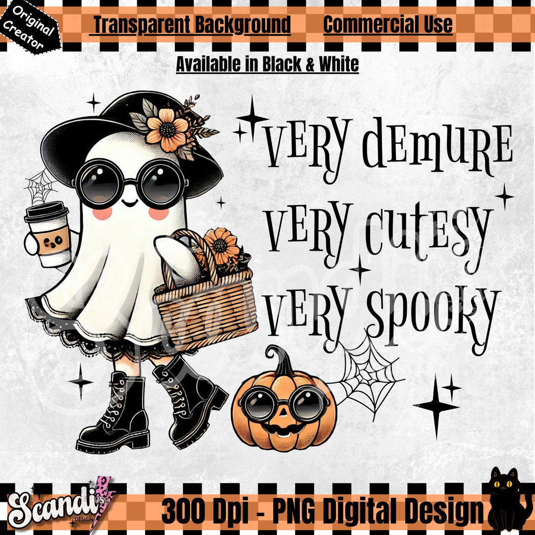 Very Demure Very Cutesy Very Spooky PNG SVG, Ghost Lady Png, Halloween ...