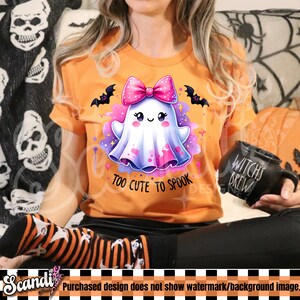 Too Cute to Spook PNG, Cute Pastel Halloween Clipart, Kids Ghost ...