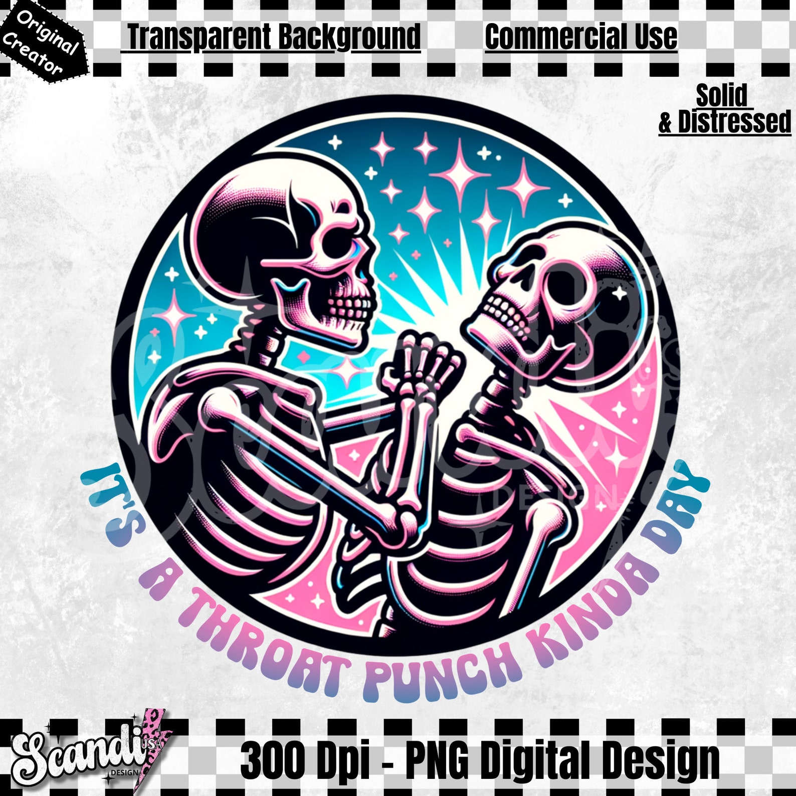It's a Throat Punch Kinda Day PNG | Snarky Skeleton PNG | Sarcastic ...