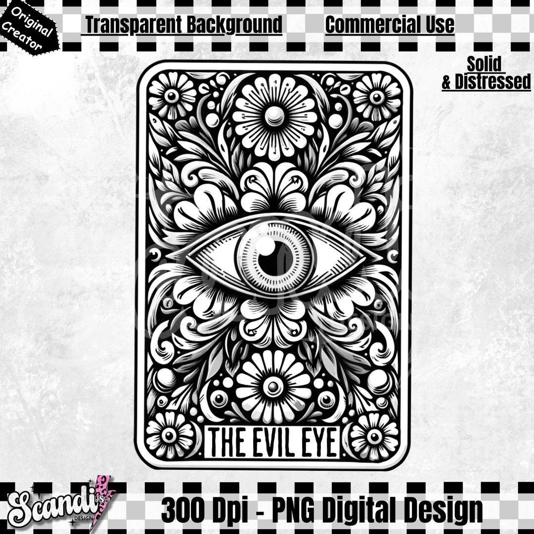 The Evil Eye Tarot Card PNG | Witchy Evil Eye Sublimation Design | Mal ...