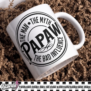 PAPAW Funny Gift PNG | Papaw Bad Influence | Funny Grandpa Shirt ...