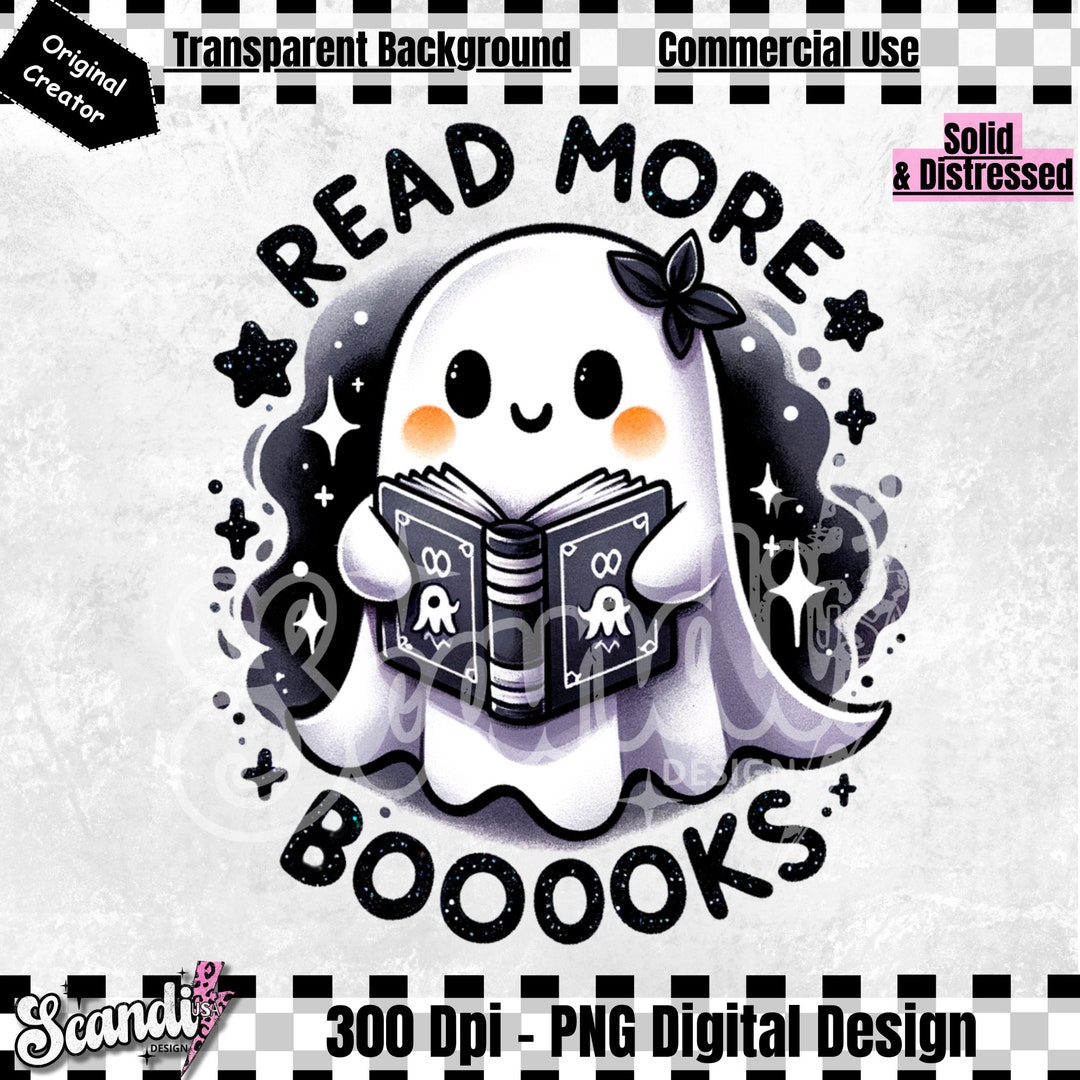 Read More Books PNG, Cute Spooky Ghost Clipart, Reading Smut PNG, Book ...