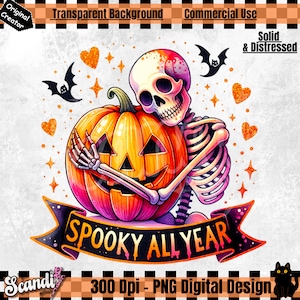 Spooky All Year PNG | Waiting for Halloween Clipart | Snarky Skeleton ...