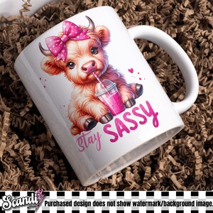 Stay Sassy Highland Cow PNG | Snarky Heifer Cow Clipart | Moody ...
