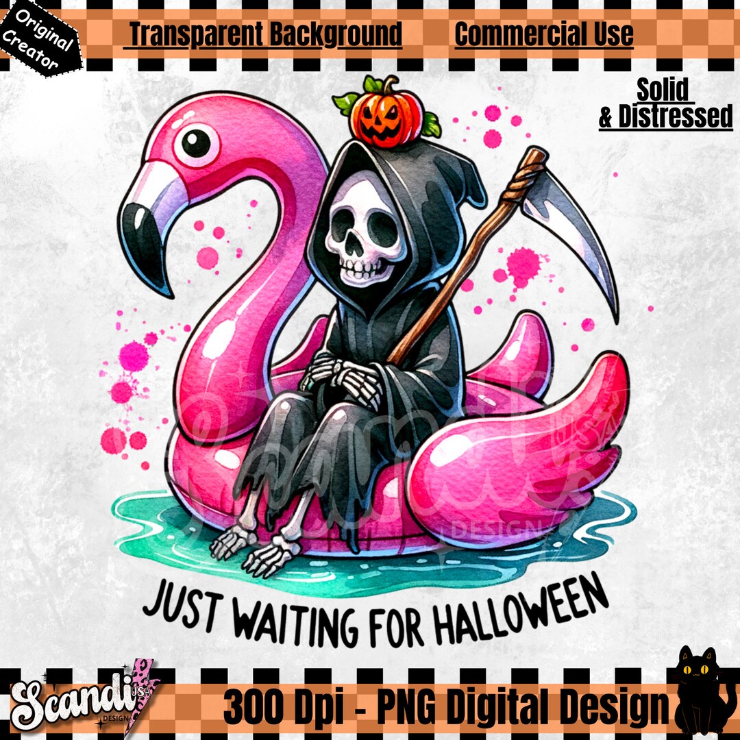 Just Waiting for Halloween PNG Cute Summerween Clipart Spooky Summer ...
