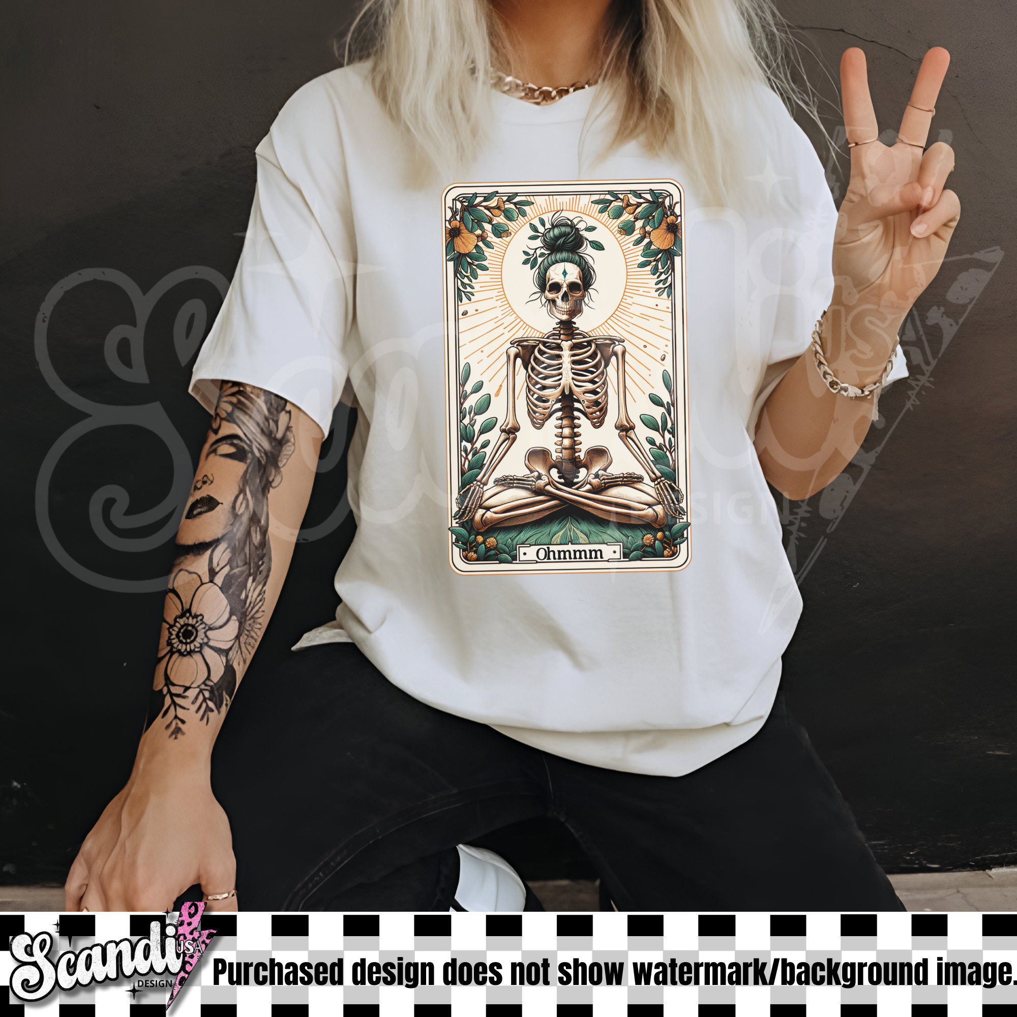 Funny Tarot Ohmmm PNG | Manifest That Sh*t | Meditate Skeleton | Zen ...
