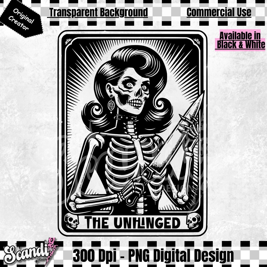 Tarot Card the Unhinged PNG | Retro Unhinged Girl PNG | Vintage Retro ...
