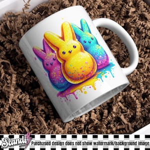 Glitter Easter Peeps Clipart, Cute Bunny Shirt Sublimation Design ...