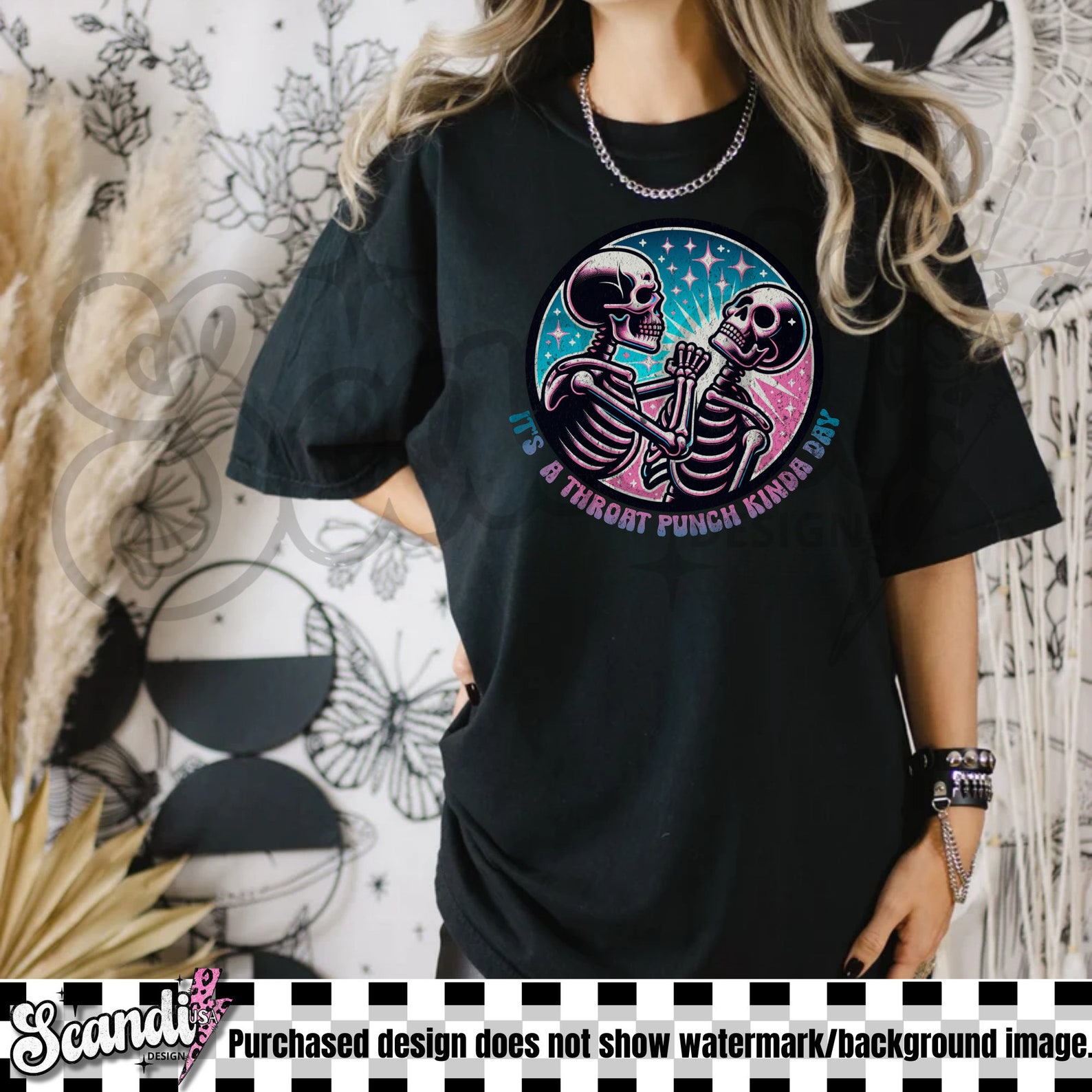 It's a Throat Punch Kinda Day PNG | Snarky Skeleton PNG | Sarcastic ...