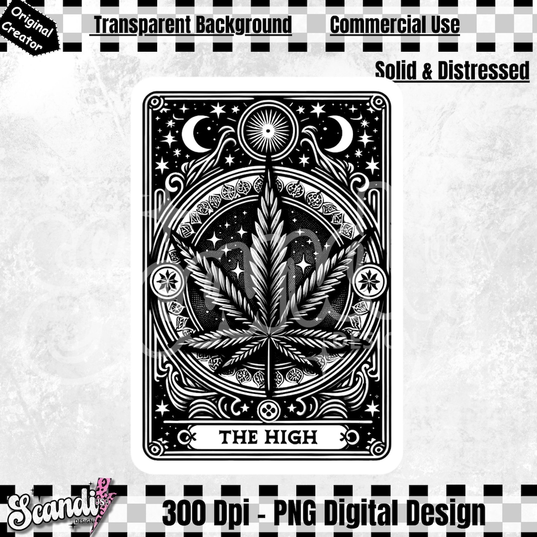 The High Cannabis Tarot Card SVG PNG Marijuana Sublimation Design 420 ...