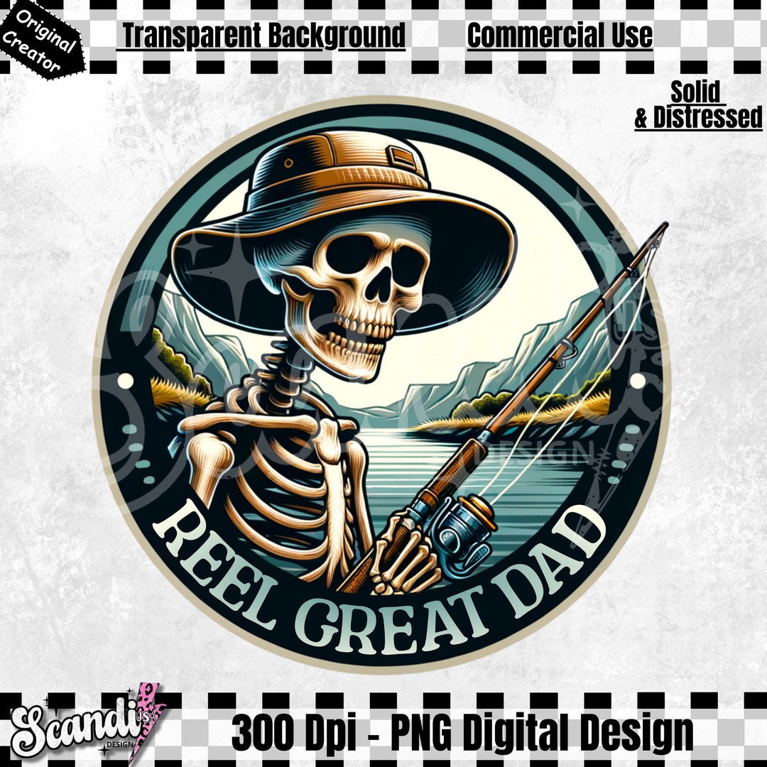Reel Great Dad PNG | Fishing Dad Clipart | Father's Day Sublimation ...