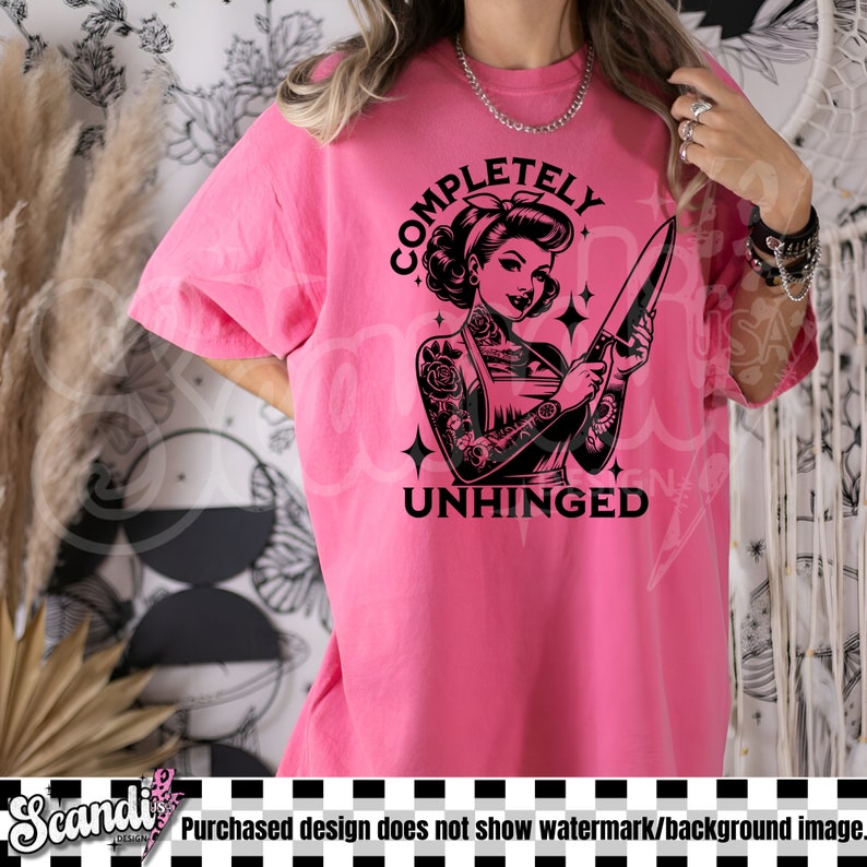 Completely Unhinged PNG | Retro Unhinged Girl PNG | Trendy Vintage ...