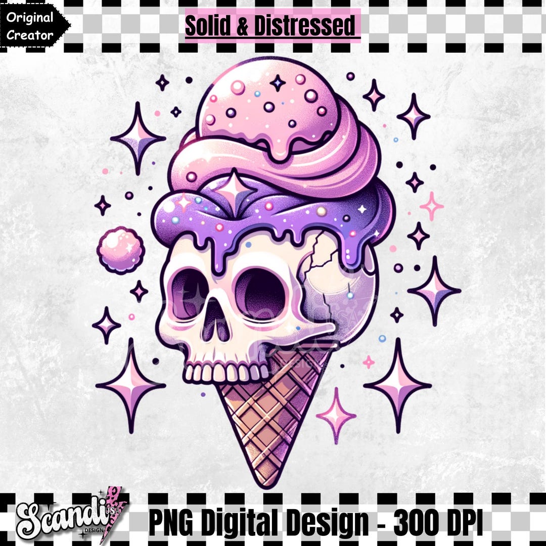Spooky Ice Cream PNG, Summer Vibes Clipart, Skeleton Sublimation Design ...
