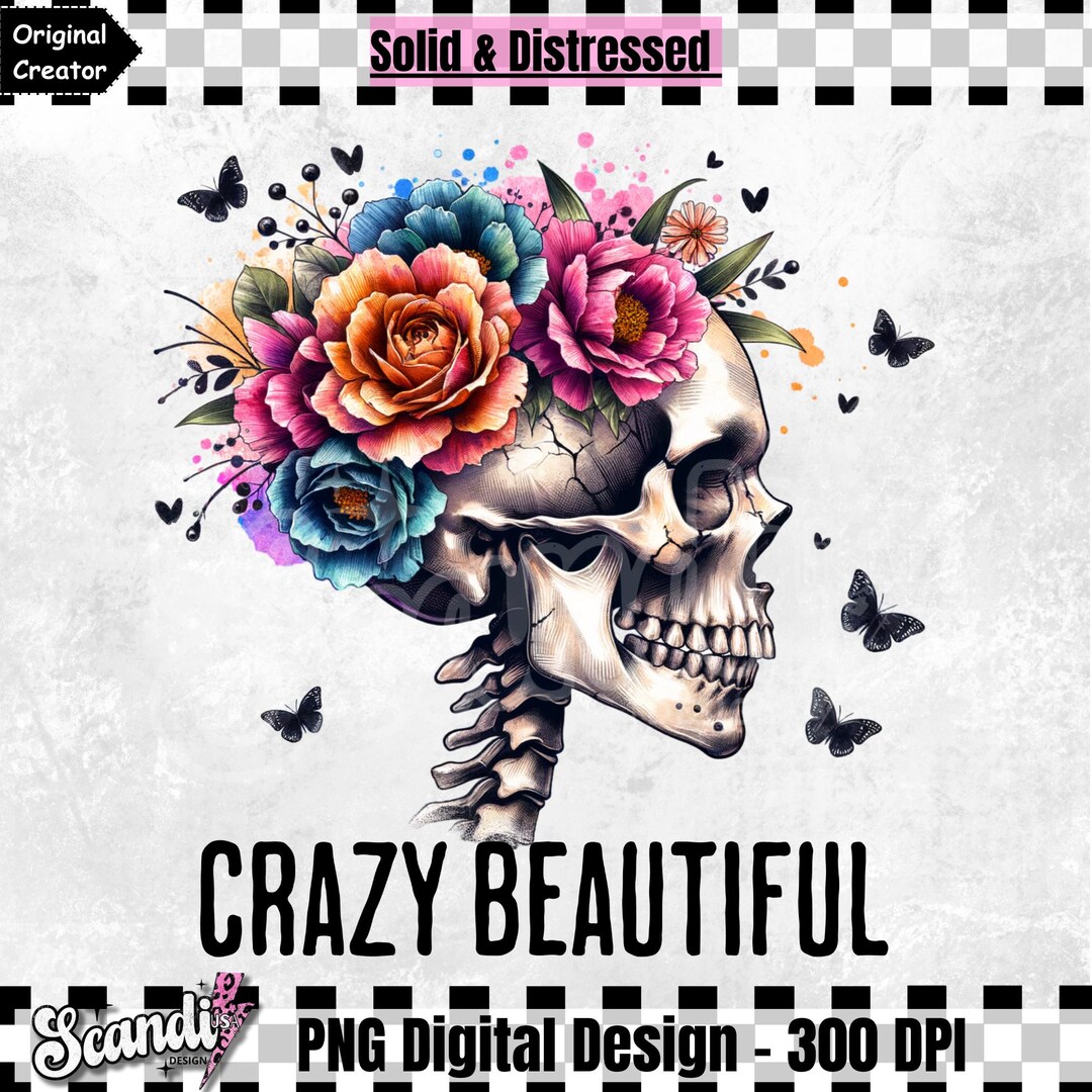Floral Skull Design Skeleton Png, Floral Skeleton Clipart, Boho Skull ...