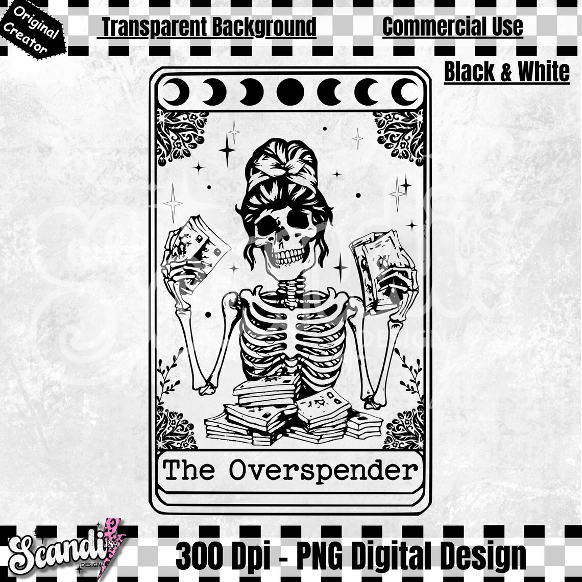 Funny Tarot the Overspender - PNG - Tarot Card PNG - Money PNG - Funny ...