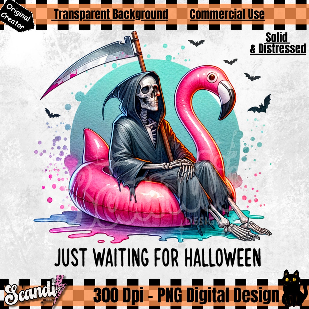 Just Waiting for Halloween PNG | Cute Summerween Clipart | Spooky ...
