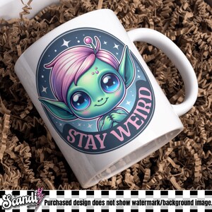 Cute Alien UFO Stay Weird Pixie PNG | Funny Clipart Trippy Alien ...