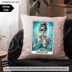 Momlife Funny Tarot Card PNG | Woman Skeleton Mother Sublimation Design ...