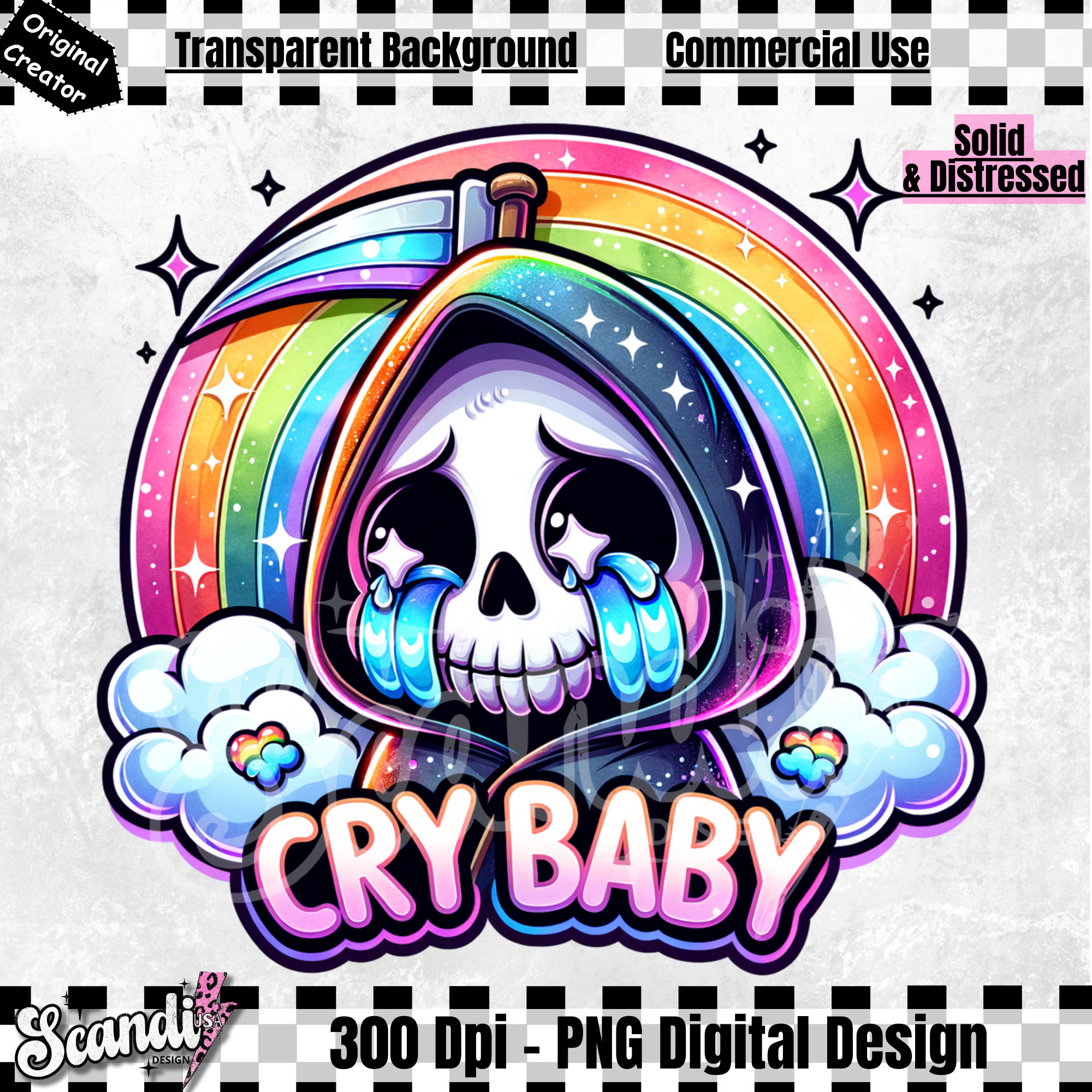 Cry Baby PNG | Crying Grim Reaper Clipart | Sad Skeleton Design | DTF ...