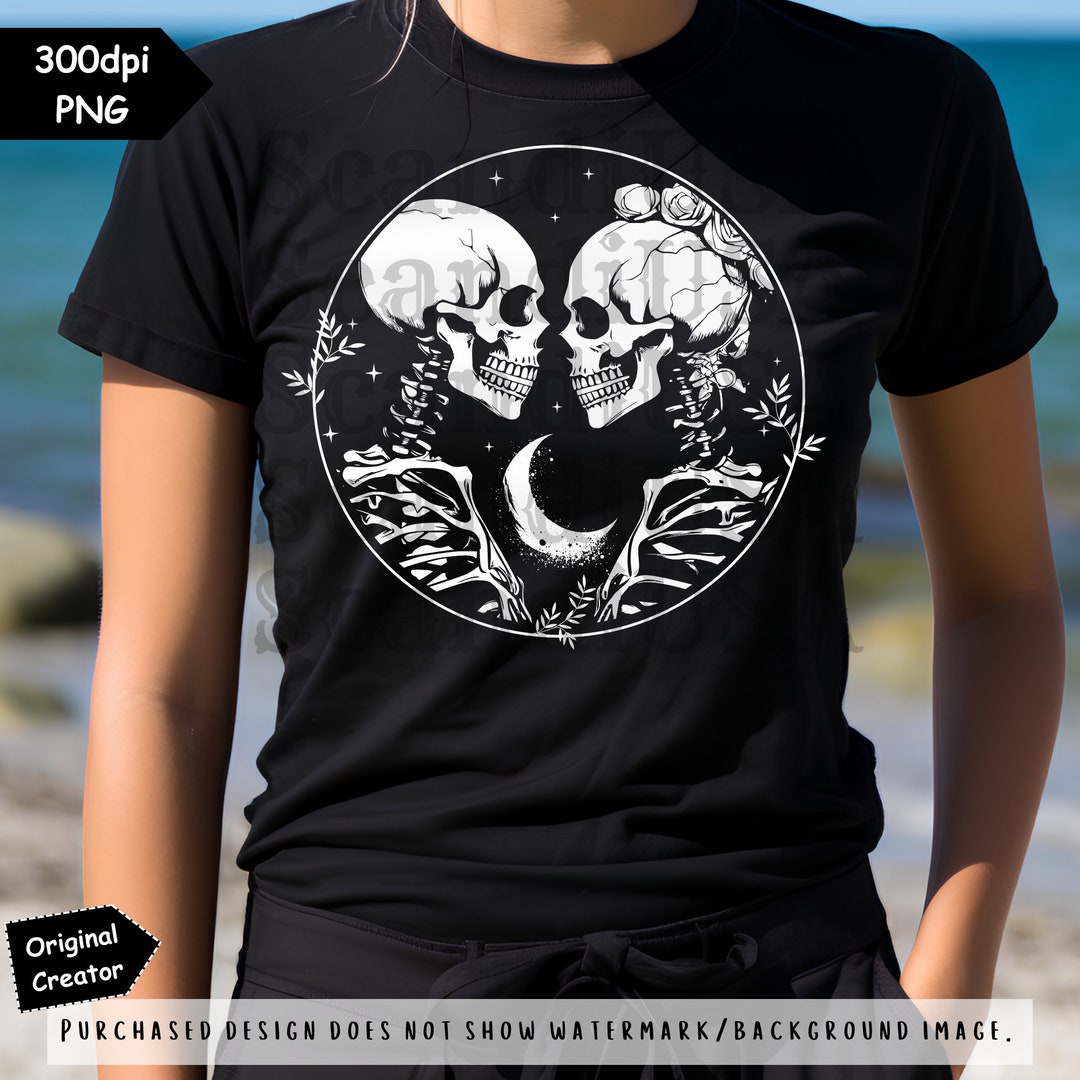 The Lovers Skeleton PNG Sublimation Skull PNG the Lovers Design Tarot ...