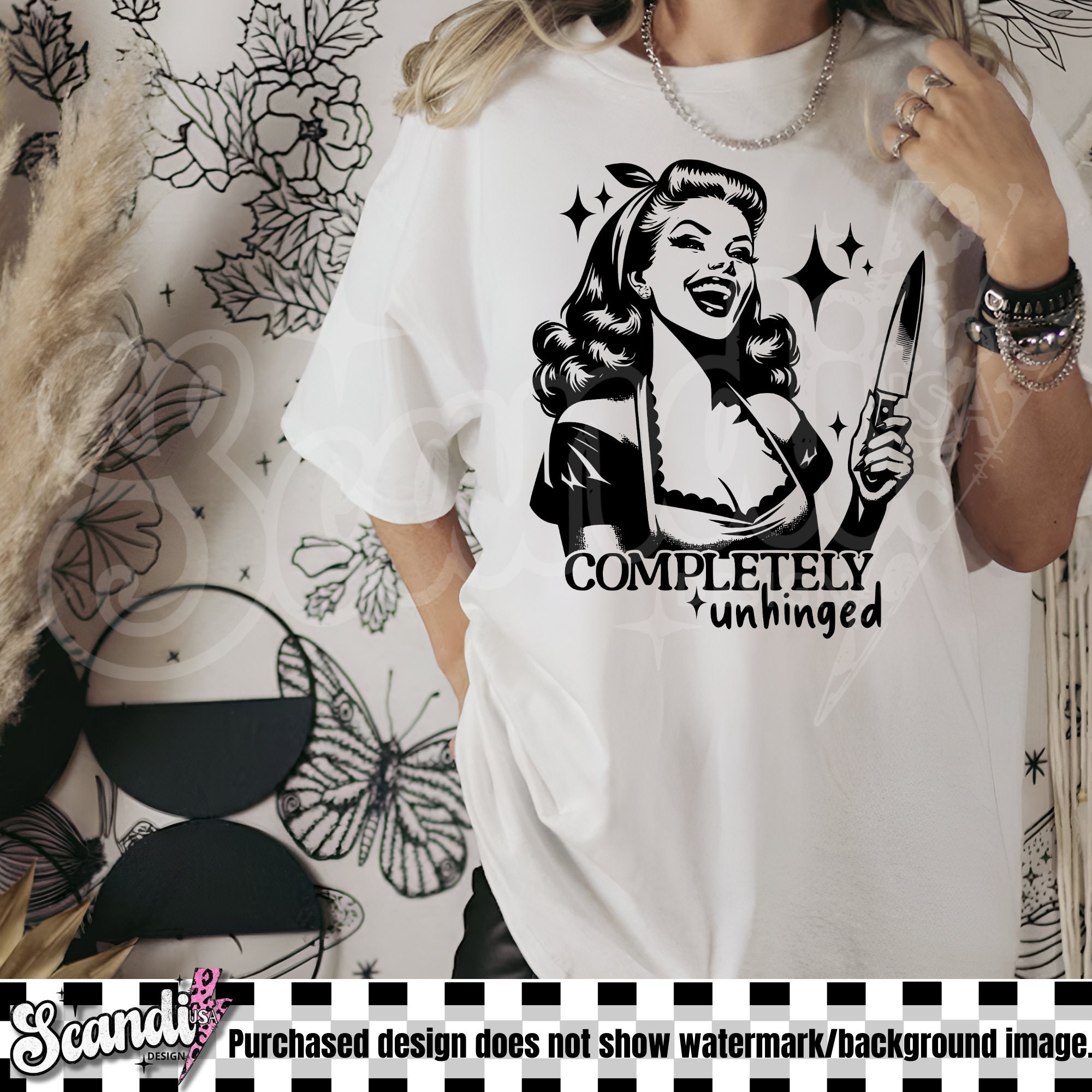 Completely Unhinged Girl PNG | Retro Funny Design (digital Download) - Etsy