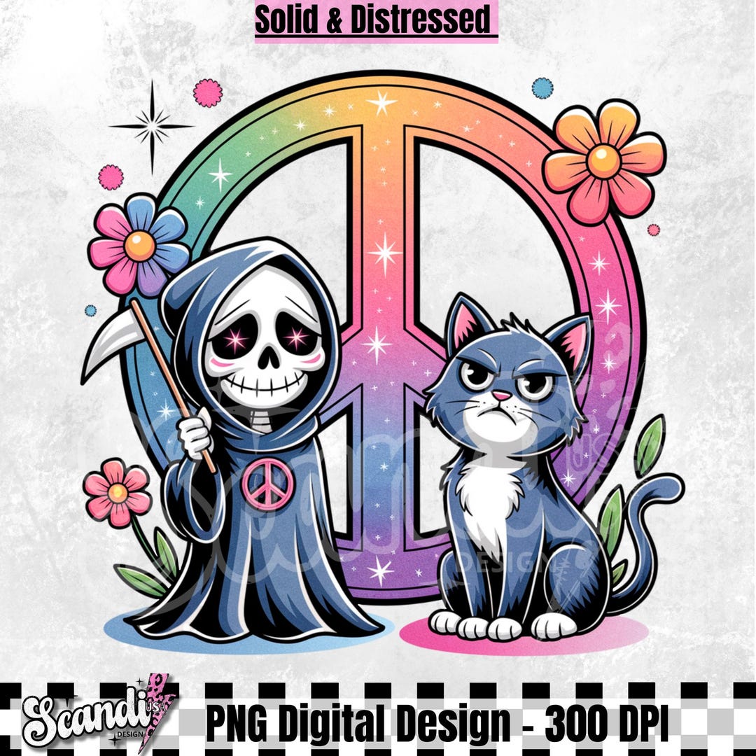 Cute Grim Reaper and Grumpy Cat PNG | Angry Cat Shirt | Sassy Boho ...