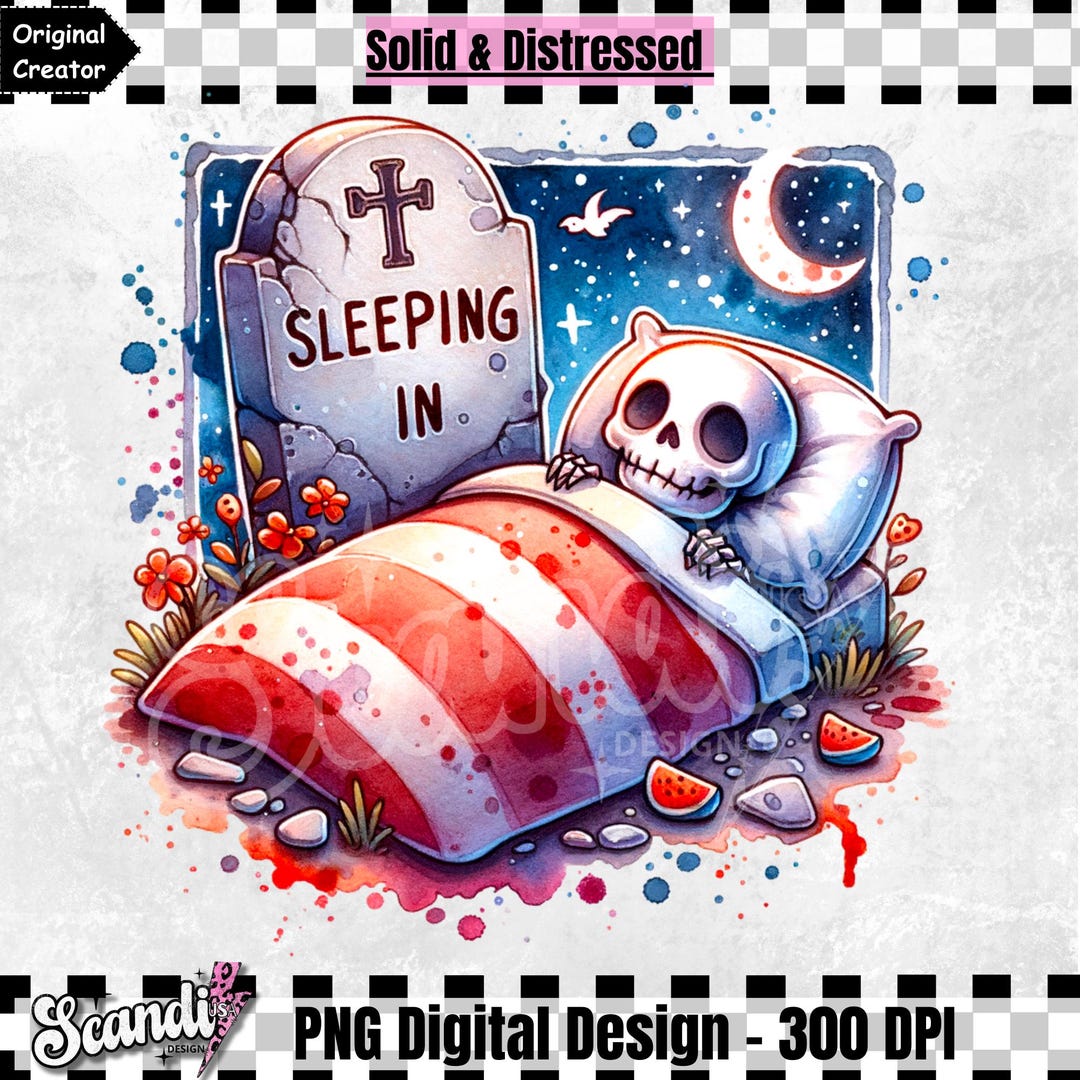 Cute Snarky Skeleton PNG, Sleeping in Clipart, Spooky Skeleton ...