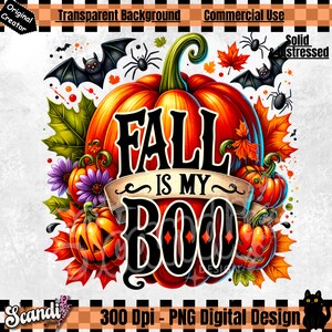 Fall is My Boo PNG, Cute Halloween Ghost Clipart, Pumpkin Shirt ...