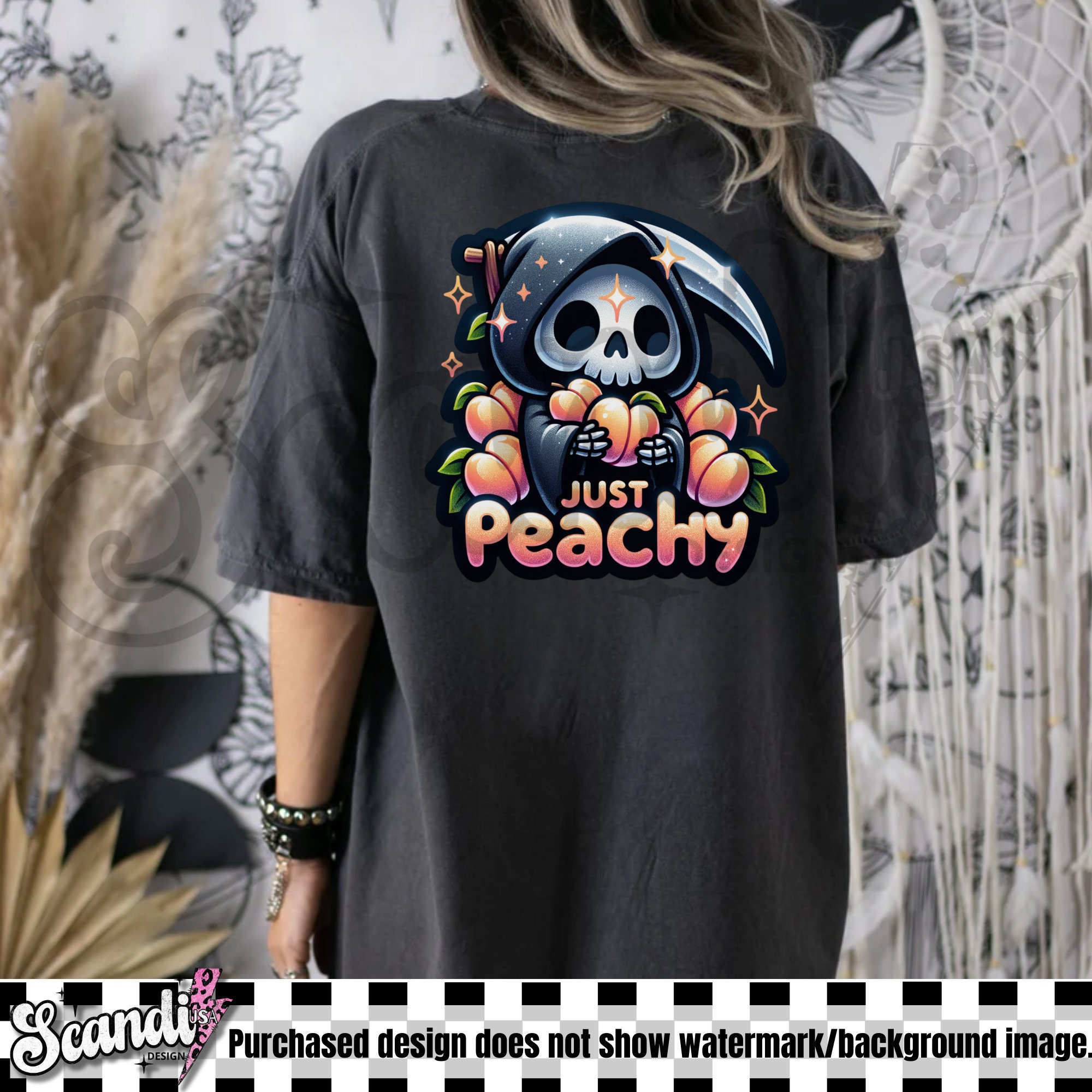 Just Peachy PNG | Snarky Grim Reaper Clipart | Peaches Sublimation ...